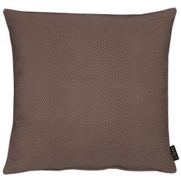 Kissenh&uuml;lle Apelt "Miles", braun (mocca), B:46cm L:46cm, Polyester, Obermaterial: 100% Polyester, Kissenbez&uuml;ge, Kissenh&uuml;lle