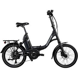 Zündapp E-Bike ZÜNDAPP "X100" Gr. 45, schwarz (schwarz, grau, schwarz), Elektrofahrräder, 45cm, 20 Zoll (50,80cm), Pedelec, Elektrofahrrad für Damen u. Herren, Topseller