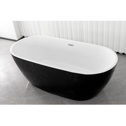 Badewanne Sanotechnik "CUBA", schwarz, B:80cm H:61cm L:175cm, Acryl, Badewannen, 175x80x61cm, aus Acryl