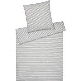 Bettw&auml;sche Elegante "Delicate", schwarz (anthazit), B/L: 135cm x 200cm, 1 Stk., 1 Stk., Halbleinen, B/L: 80cm x 80cm, 2 Stk., Halbleinen, Obermaterial: 50% Baumwolle, 50% Leinen, Bettw&auml;sche, Bettw&auml;sche, angenehmes Hautgef&uuml;hl