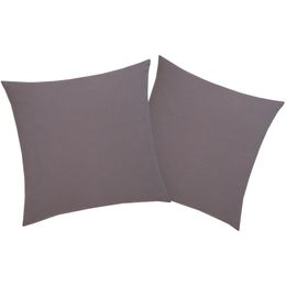Kissenbezüge Home Affaire "Cremona2", grau (anthrazit), B:80cm L:80cm, Jersey, Obermaterial: 100% Baumwolle, Kissenbezüge, Kissenbezug in diversen Größen, STANDARD 100 by OEKO-TEX zertifiziert
