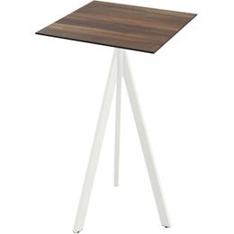Klapptisch Essentials "Infinity", weiß (weiß, tropical wood, weiß), B:70cm H:110cm T:70cm, Pulverbeschichteter Stahl + HPL Tischplatte, Tische, in verschiedenen Ausführungen