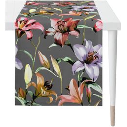 Tischläufer Apelt "5602 SUMMERTIME, Sommerdeko, Sommer", bunt (anthrazit, bunt), B:48cm L:140cm, Baumwolle, Tischdecken, Digitaldruck