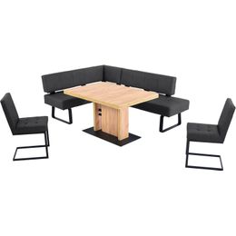 K+w Komfort & Wohnen Essgruppe K+W KOMFORT & WOHNEN "Spider II", schwarz (schwarz,), H:88cm T:50cm, Sitzmöbel-Sets, langer Schenkel wahweise in 2 Breiten, 2 Freischwinger, 1 Tisch