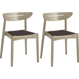 Esszimmerstuhl HAMMEL FURNITURE "Findahl by Hammel Jacob", braun (schwarz, braun), B:55cm H:78cm T:49cm, Massivholz, Stoff, Stühle, 2er Set, Massivholz, gepolsterte Sitzfläche, versch. Farbvarianten