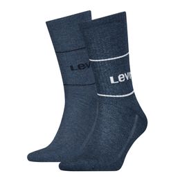 Levi's Socken LEVI'S "LEVIS SHORT CUT LOGO SPORT 2P", Herren, Gr. 39-42, blau (navy), Baumwollmischung, normal, Socken, mit breitem Logobund