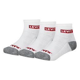 Kurzsocken LEVI'S KIDS "LHN BOX TAB LOW CUT 6PK MarkeL", Baby, Gr. 4 (23,5/26,5), weiß (weiß grau mixed), Materialmix, Socken, UNISEX