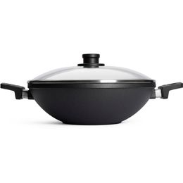 Wok WOLL MADE IN GERMANY "Nowo", schwarz, B:34cm H:15cm L:59cm Ø:32cm, Pfannen, von Hand gegossen, Ø 32 cm, Induktion, Made in Germany