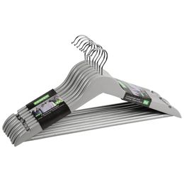 Kleiderbügel Kesper "Formkleiderbügel, 8er Set, FSC", grau, B:44,5cm, Massivholz, Kleiderbügel, mit rutschfestem Hosensteg und praktischen Rockkerben