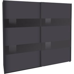 Schwebetürenschrank wimex "Altona", grau (graphit, grauglas), B:225cm H:208cm T:65cm, Spanplatte, Schränke, mit Glaselementen und zusätzlichen Einlegeböden