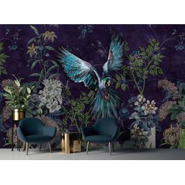 Livingwalls Fototapete LIVING WALLS "Walls by Patel Tropical Hero", lila, B:4 L:2,7, Vlies, Tapeten, Vlies, Wand