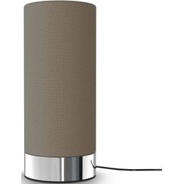 B.K.LICHT Tischleuchte "BK_TL1438 Tischlampe, mit Stoffschrim, Taupe, Dimmbar, Touchfunktion", grau (taupe), 1, &Oslash; 11cm H: 24,4cm, 1 Stk., Leuchten, E14, ohne Leuchtmittel (max. 40W), 150 cm Kabel, 11x24,4cm (DxH), Tischleuchte