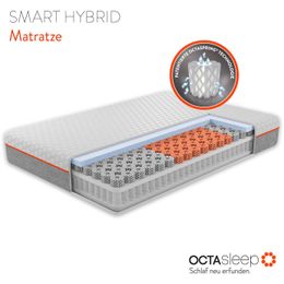 Taschenfederkernmatratze OCTAsleep "OCTAsleep Smart Hybrid Matress", wei&szlig;, B:160cm H:23cm L:200cm, Bezug (oben): 99% Polypropylen, 1% Elasthan. Bezug (unten): 100% Polypropylen. Steppf&uuml;llung: 100% Polypropylen, Matratzen, Taschenfederkernmatratze