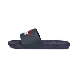 Badesandale Puma "COOL CAT 2.0", Gr. 46, blau (parisian night, Puma weiß, Puma rot), Synthetik, unifarben, Schuhe Badelatschen Pantolette