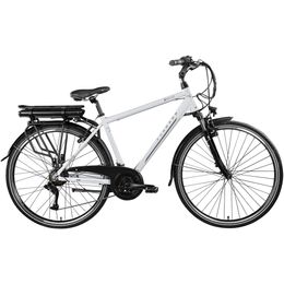 Zündapp E-Bike ZÜNDAPP "Z802 Herren" Gr. 48, weiß (grau, weiß), Elektrofahrräder, 48cm, 28 Zoll (71,12cm), Pedelec, Elektrofahrrad für Damen u. Herren