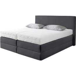 Boxspringbett, grau (charcoal), B:175cm L:205cm, Strukturstoff (77% Polyester und 23% Viskose), Westfalia Schlafkomfort, Komplettbetten, Boxspringbett, wahlweise mit Kaltschaum-Topper