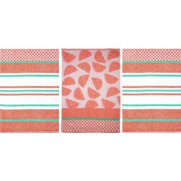 Geschirrtuch stuco "Summer Fruits Melone", bunt (rot, bunt), B:50cm L:70cm, 100% Baumwolle, Geschirrtücher, Jacquardgewebe