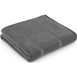 Strandtuch s.Oliver "s. Oliver Strandtuch 90/180", grau, B:90cm L:180cm, Walkfrottier, Walkfrottier, Handtücher, leichte Qualität, Reise, Sauna, Pool