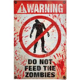 Poster Reinders "Warning Do Not Feed The Zombies", rot (farbe bild(er): rot), B:61cm H:91,5cm, Papier, Bilder, Poster