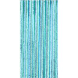 Badetuch Egeria "Combi Stripes", blau (aqua), B:70cm L:140cm, Walkfrottee, Obermaterial: 100% Baumwolle, Handtücher, mit feinen Streifen, 100% Baumwolle