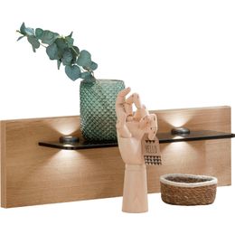 Aufsatzpaneel Wiemann "Monaco", grau (bianco, eiche, nachildung, rauchglas), B:60cm H:20cm T:12cm, Glas, Holzwerkstoff, M&ouml;belaufs&auml;tze, wahlweise mit Beleuchtung