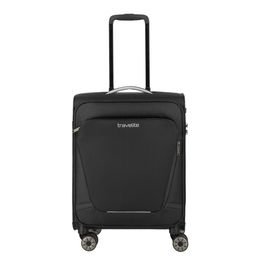 Handgepäck-Trolley Travelite "JETPACK Multi Light 4 Cabin, konzipiert für Condor & Ryanair", Gr. B/H/T: 40 x 55 x 20 37, schwarz, Polyester, unifarben mit Farbeinsätzen, Koffer, Weichgepäck-Koffer Handgepäck für die meisten gängigen Airlines