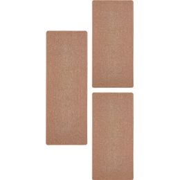 Bettumrandung ANDIAMO "Luton, Made in Germany" Gr. 14, braun (cognac), H:5mm, Obermaterial: 100% Polypropylen, Bettumrandungen, Bettvorleger, Läufer-Set für das Schlafzimmer, melierte Optik