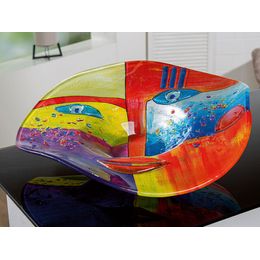 Dekoschale CASABLANCA BY GILDE "Schale Fashion", bunt, B:19,5 T:9, Glas, Dekoschalen