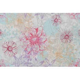 Fototapete ARCHITECTS PAPER "Atelier 47 Flower Artwork 2", bunt (rot, blau, lila), B:4m L:2,7m, Vlies, Tapeten, Vlies, Wand, Schräge, Decke