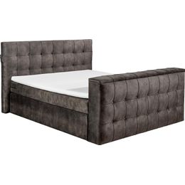 Boxspringbett "Richmond", braun (espresso), B:203cm L:243cm, SET ONE BY Musterring, Komplettbetten, Boxspringbett, versenkbarer TV- Halterung mit Fernbedienung