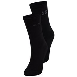 Socken HUGO UNDERWEAR "2P RS UNI LOGO CC", Damen, Gr. 35-38, schwarz 001, Baumwollmischung, Socken, mit dezentem Logo, nahtlose Verarbeitung