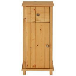 Unterschrank Home Affaire "Vili", beige (geölt), B:34cm H:75cm T:30cm, Massivholz, Schränke, Breite 34 cm, Badezimmerschrank aus Massivholz, Kiefernholz