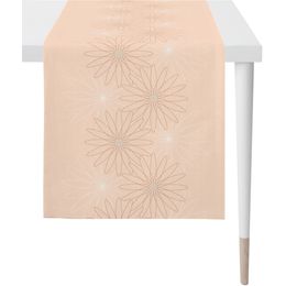 Tischläufer Apelt "1712 Loft Style", rot (apricot), B:48cm L:140cm, Polyester, Viskose, Tischdecken, Jacquardgewebe