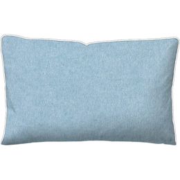 Kissenbezug Biberna "Hermal Flanell mit Reißverschluss, Melange-Optik, Wendekissenbezug", blau (eisblau), B:40cm L:80cm, Flanell, Obermaterial: 100% Baumwolle, Kissenbezüge, Feinflanell, Made in Germany zertifiziert, kuschelig weich, mit Paspel