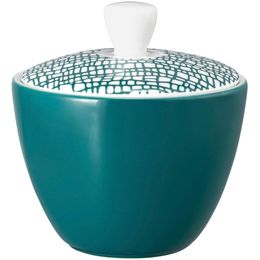 Zuckerdose Seltmann Weiden "Life Fashion", trendy petrol, weiß, B:9,8cm H:10,2cm, Lebensmittelaufbewahrungsbehälter, Fassungsvermögen 0,26 Liter