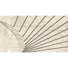 Fototapete ARCHITECTS PAPER "Atelier 47 Concrete Art 2", bunt (beige, hellgrau, weiß), B:5m L:2,7m, Vlies, Tapeten, Vlies, Wand, Schräge, Decke