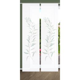 Schiebegardine HOME IN GREEN "CELSO" Gr. 1, grün (mint), B:60cm H:245cm, Polyester, Gardinen, SET DIGITALDRUCK,BAMBUSOPTIK RECYCELT