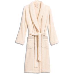 Möve Unisex-Bademantel MÖVE "Schalkragen" Gr. XXL, beige (nature), L:120cm, Walkfrottier, Hausmäntel, Wellness