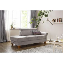 Recamiere Home Affaire "Conville", braun (latte), B:194cm H:84cm T:93cm, 100% Polyester, Sofas, Recamiere, incl. Kopfteilverstellung, Federkern, wahlweise mit Bettkasten