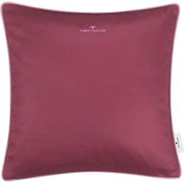 Dekokissen Tom Tailor HOME "Dove Signature" Gr. 1, rot (rot, dunkelrot, bordeaux, unifarben), B:40cm L:40cm, Baumwolle, Polyester, Dekokissen_Sitzkissen_Kissenhüllen