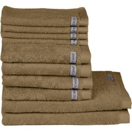 Handtuch Set Ross "Sinfonie", braun (walnuss), 10 Stk., Frottier, Obermaterial: 100% Baumwolle, Handtuch-Sets, beinhaltet Gästetücher, Handtücher und Badetücher