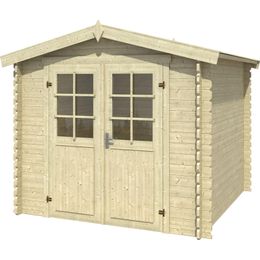 Gartenhaus Lasita Maja "INGO 230", beige (naturbelassen), ohne Fußboden, ohne Dacheindeckung, Holzwerkstoff, Gartenhäuser