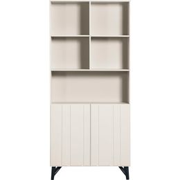 Stauraumregal Woood "Miller", weiß, B:90cm H:200cm T:37cm, FSC-zertifizierter Holzwerkstoff, Regale, Hochschrank, mit 2 Türen, H 200 cm x B 90 cm
