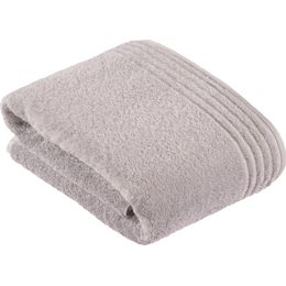 Saunatuch Vossen "Vienna Style Supersoft", grau (light grau), B:100cm L:150cm, Walkfrottee, Baumwolle, Handtücher, mit Bordüre