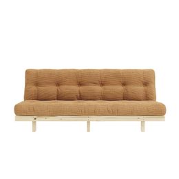 Schlafsofa Karup Design "Lean 200 Schlafsofa, G&auml;stebett, Sofa mit Futonmatratze", braun (fudge braun), B:200cm H:73cm T:100cm, Bezug: 100% Polyester, Sofas, Schlafsofa, Inkl. Futonmatratze, Liegefl&auml;che 130x200 cm, FSC zertifizierte Kiefer