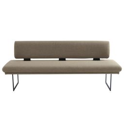 K+w Komfort & Wohnen Polsterbank K+W KOMFORT & WOHNEN "Longbeach", beige (sand), B:224cm H:89cm T:71cm, Sitzbänke, mit Metallkufen in schwarz Struktur, in der Breite 204cm oder 224cm