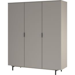 Kinderkleiderschrank Germania "Tomino", grau (steingrau), B:158cm H:190cm T:54cm, Spanplatte, Schränke, modernes Design, gedämpfte Türen, B/H/T 158/190/54 cm, 7 Einlegeböden
