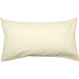Kissenbezug Janine "PIANO 0125", beige (creme), B:80cm L:40cm, Mako-Soft-Seersucker, Seersucker, Kissenbezüge, mit Reißverschluss, Soft-Seersucker, passend zur Bettwäsche