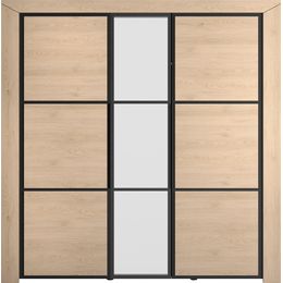 Kleiderschrank GAMI "Kleiderschrank 3 Türen, Kinderkleiderschrank", braun (kastanie natur), B:222cm H:225cm T:58cm, Spanplatte, Schränke, Kinderkleiderschrank Kinderschrank, In 2 Farben erhältlich
