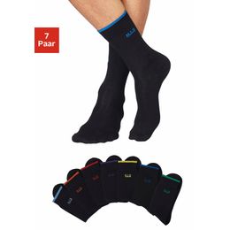 H.I.S. Socken H.I.S, Herren, Gr. 39-42, schwarz, Baumwollmischung, geringelt, elastisch, Socken, mit farbigen Bündchen